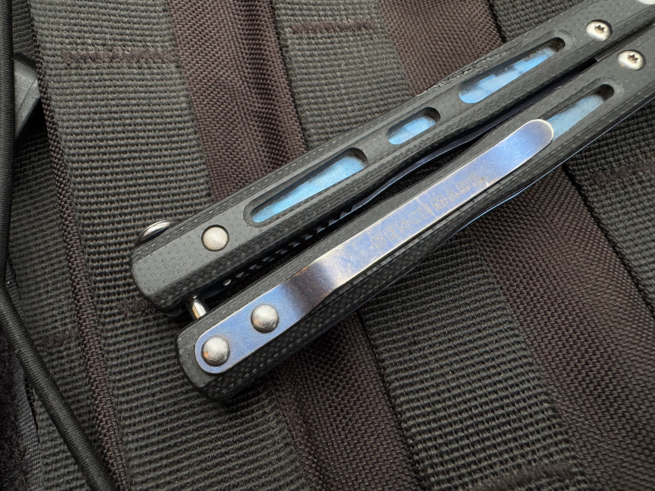 CONSIGNMENT Benchmade Balisong Butterfly Knife Morpho Black G10 and ...