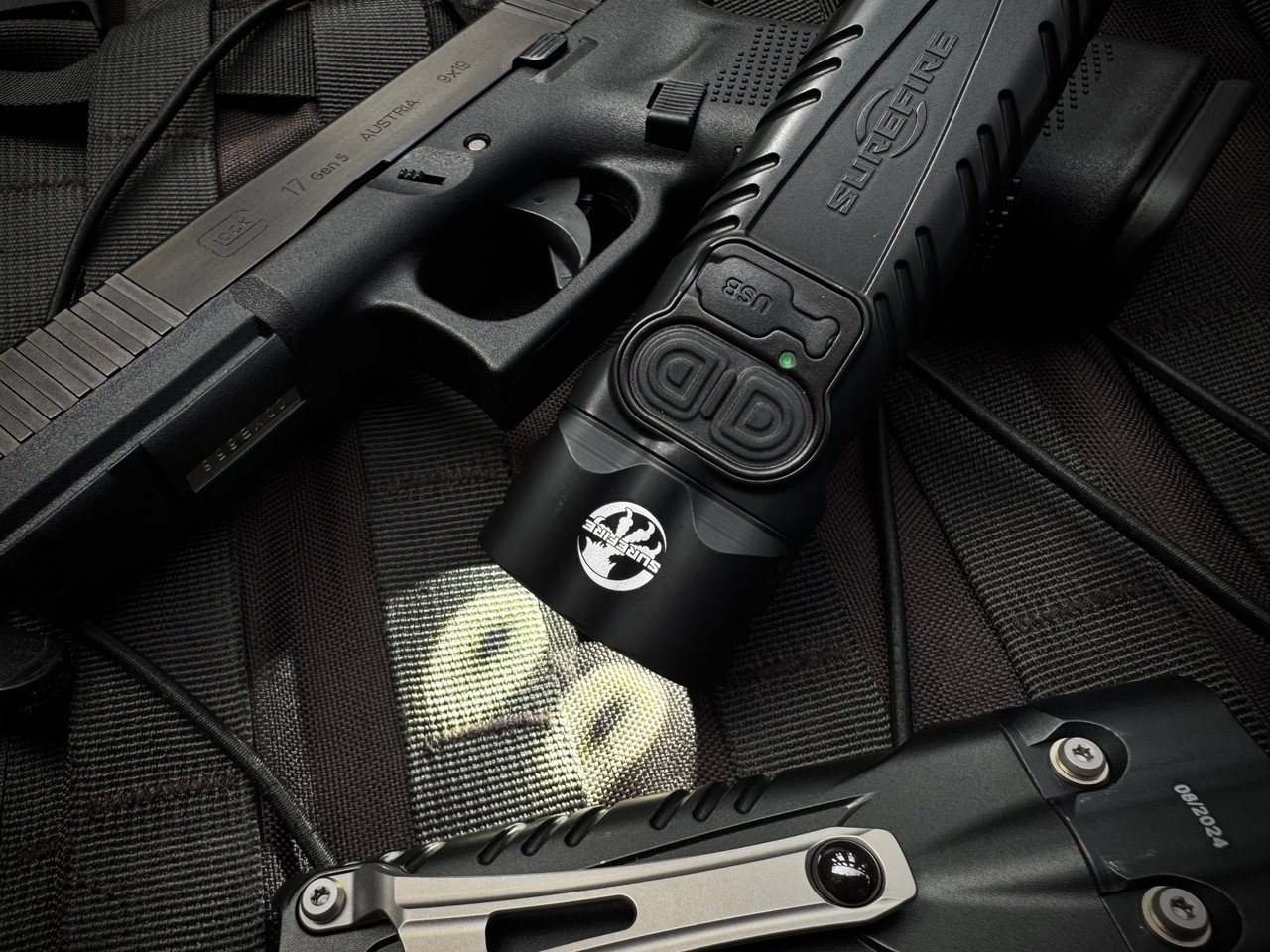 Microtech Surefire Collab Stilletto Pro II Flashlight Black Aluminum ...