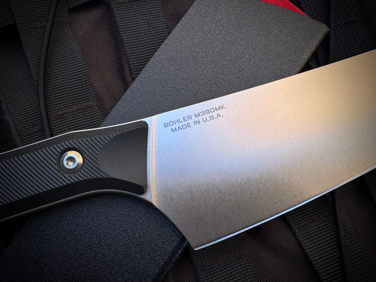 Microtech 8" Chef Knife Black G10 Handles w/ M390MK Stonewashed Plain ...