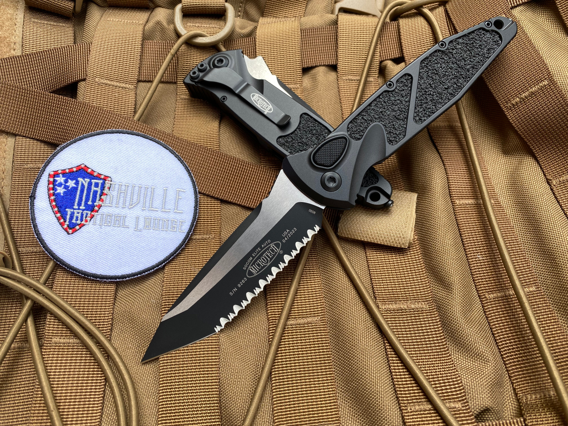 Microtech Socom Elite Te Folder Black Aluminum Body W Two Tone Black