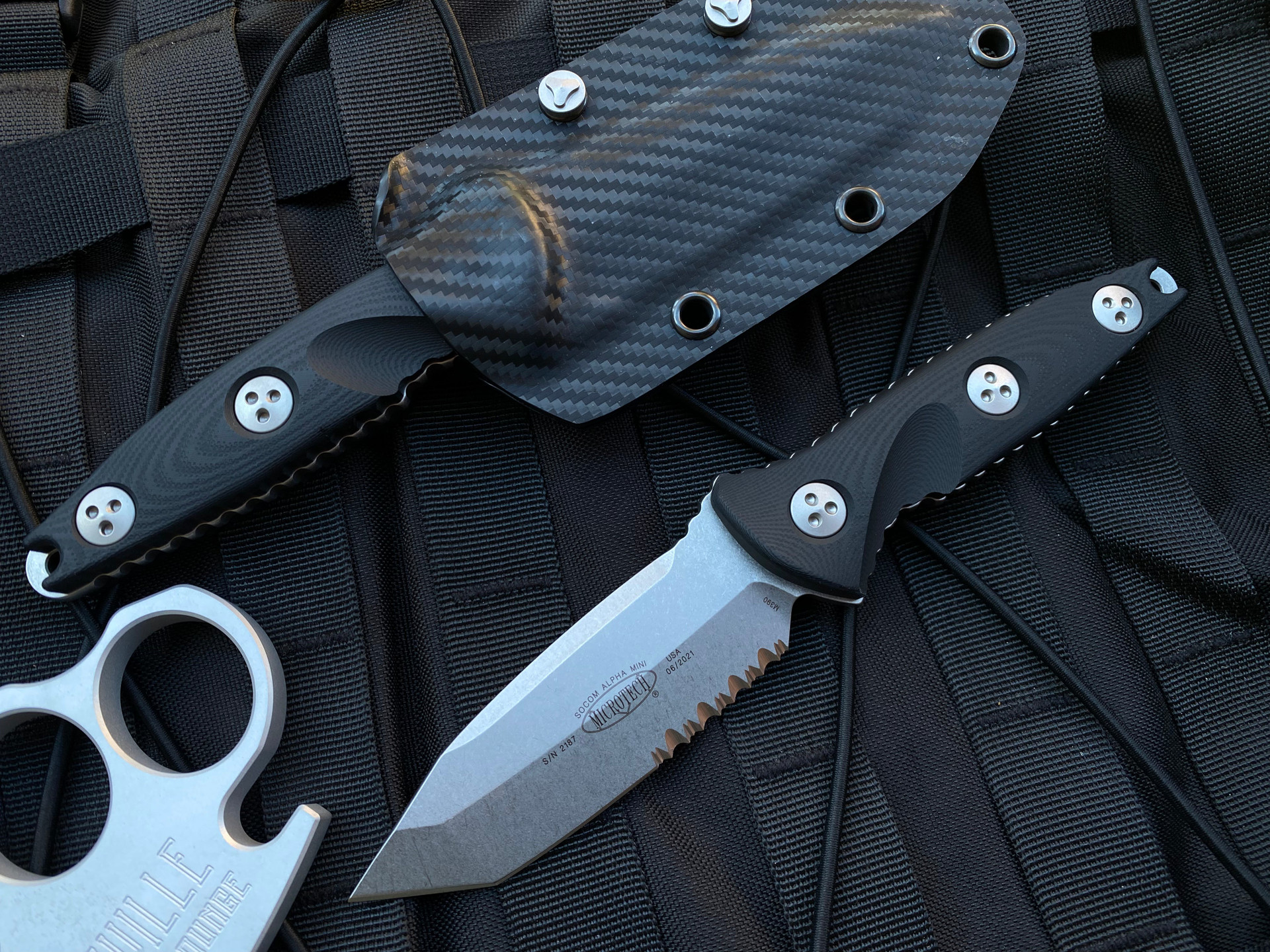 Microtech Socom Elite T/E Folder Black Aluminum Body w/ Two Tone Black ...