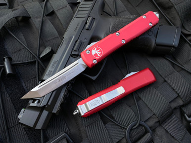 Microtech Ultratech | Red Aluminum Body Satin Blade | NTL