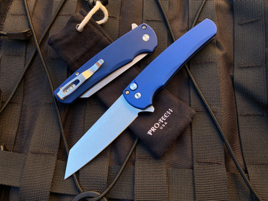 Pro-Tech Malibu | Dark Blue Body Stonewashed Blade | NTL