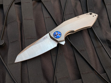 CONSIGNMENT ZT 0456 Sinkevich Flipper Titanium Body w/ Blue Anodized ...