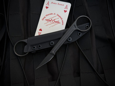 Bastinelli Picoeur Fighting Scalpel Fixed Blade Black Plain Edge Blade ...