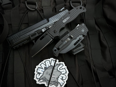 Demko AD20.5 Sharkfoot Folder Textured Black Grivory Body w/ AUS10A ...