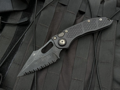 PRE-OWNED Microtech Original Run 2017 Stitch Auto Folder Black Aluminum ...