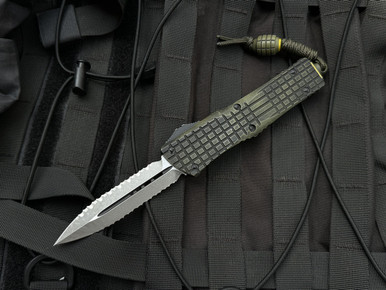PRE-OWNED Microtech Combat Troodon D/E FRAG OFF Grenade Green Cerakote ...