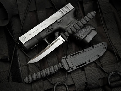ColdSteel Spike Fixed Blade Black Griv-Ex Scales w/ Satin Plain Edge ...