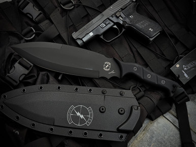 Sniper Bladeworks Smatchet Fixed Blade Black G10 handle w/ Black PVD ...