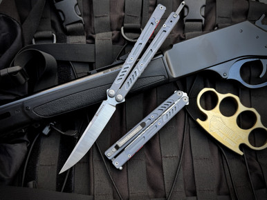 Maxace Banshee V2 Balisong Butterfly Knife Grey G10 Handles w/ Satin ...