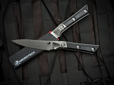 Microtech Paring Knife Black G10 Handles and Bead Blast Titanium ...
