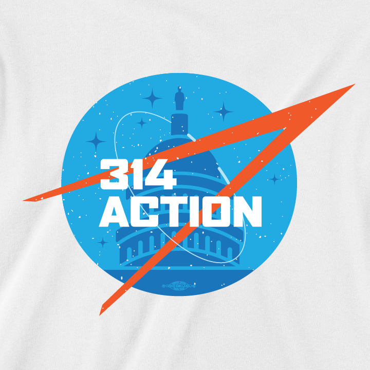 3.14 Action - Astro Logo (Unisex White Tee) - 314 Action Webstore