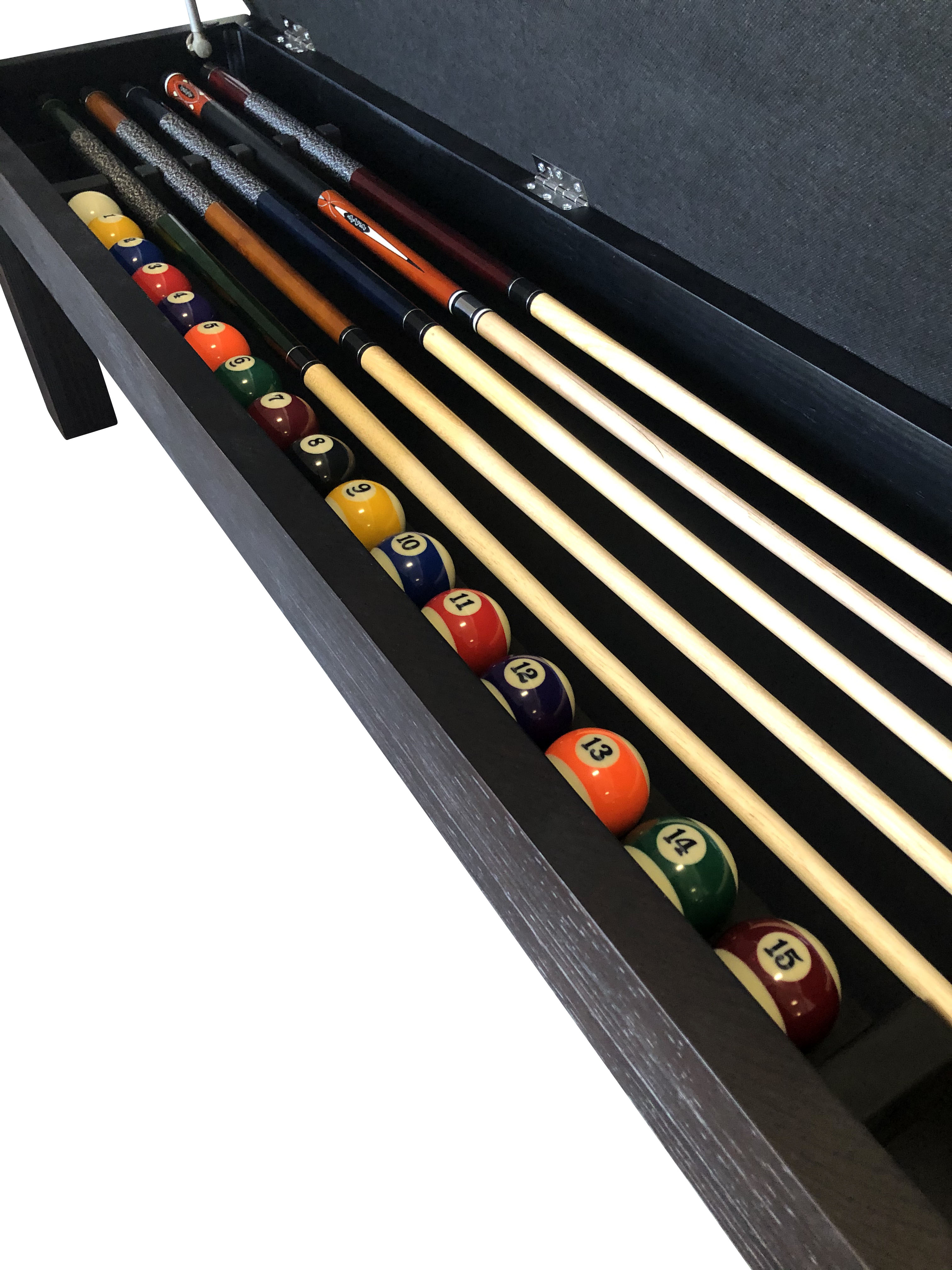 Bench With Storage For The Brazos River 8' Weathered Gray Pool Table ...