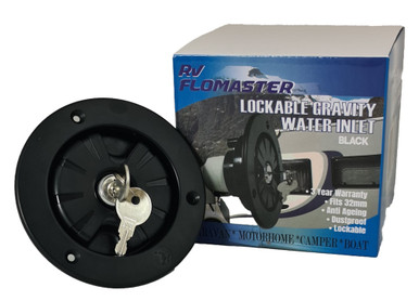 RV Flowmaster Lockable Gravity Water Inlet - Black - Everything Caravan ...