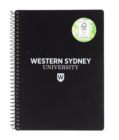 Western A4 Notebook Black 140pg - Western Sydney University Store