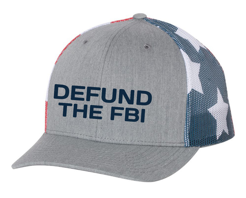 Defund The FBI Mens Embroidered Mesh Back Trucker Hat Baseball Cap ...