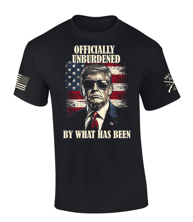 Patriot Pride Mens Unburdened Trump Portrait American Flag Short Sleeve ...