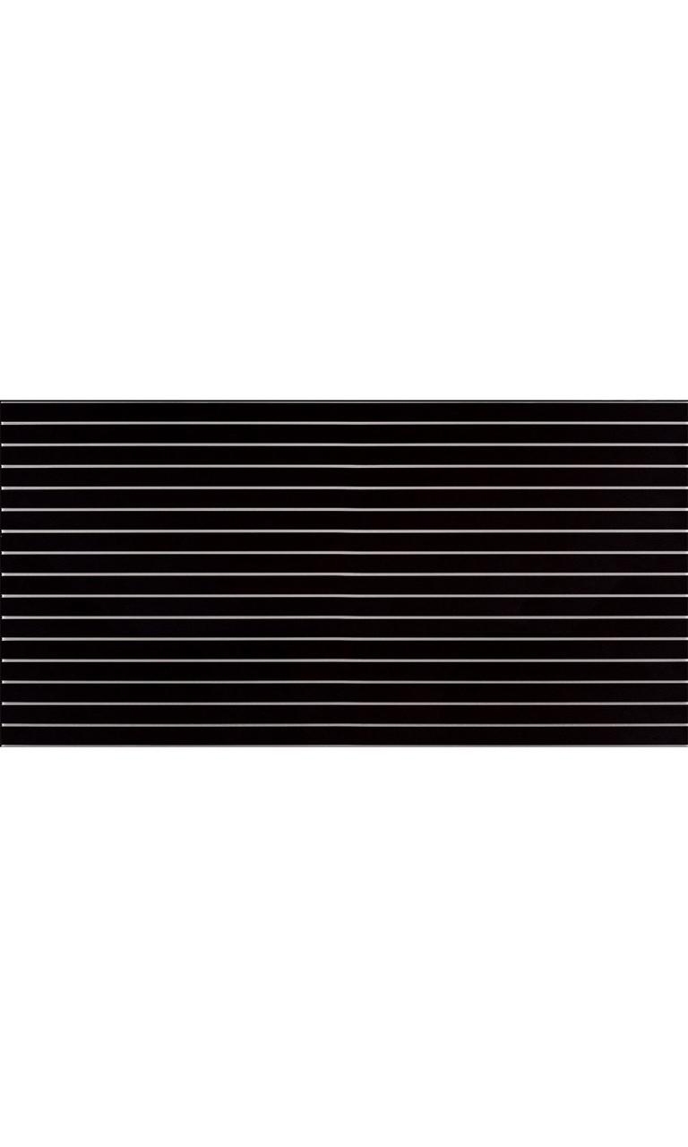 4 Foot x 8 Foot Horizontal Black Slatwall Panel With Metal Inserts