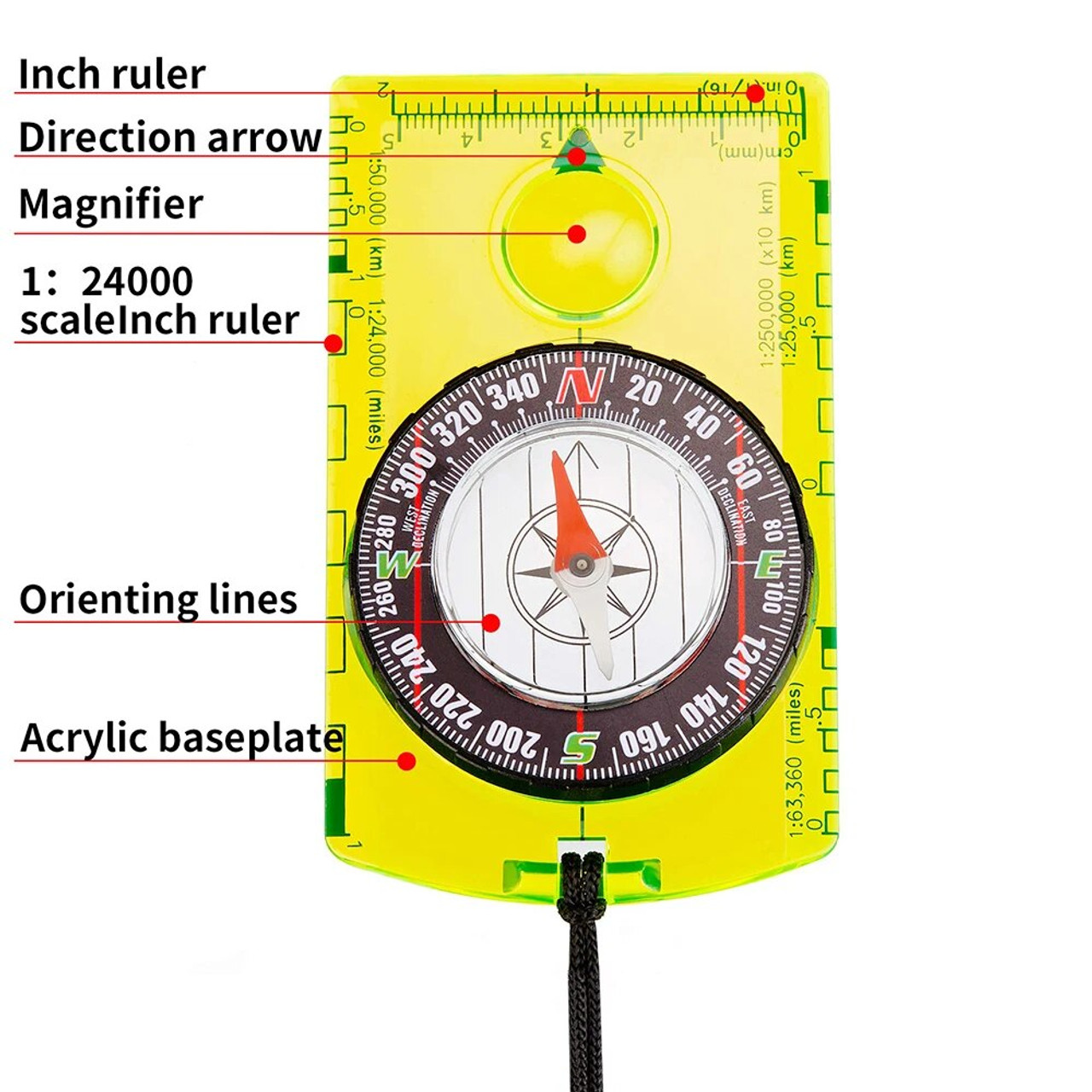 Waterproof Compass Outdoor Gadget Navigation Hiking Compass Camping