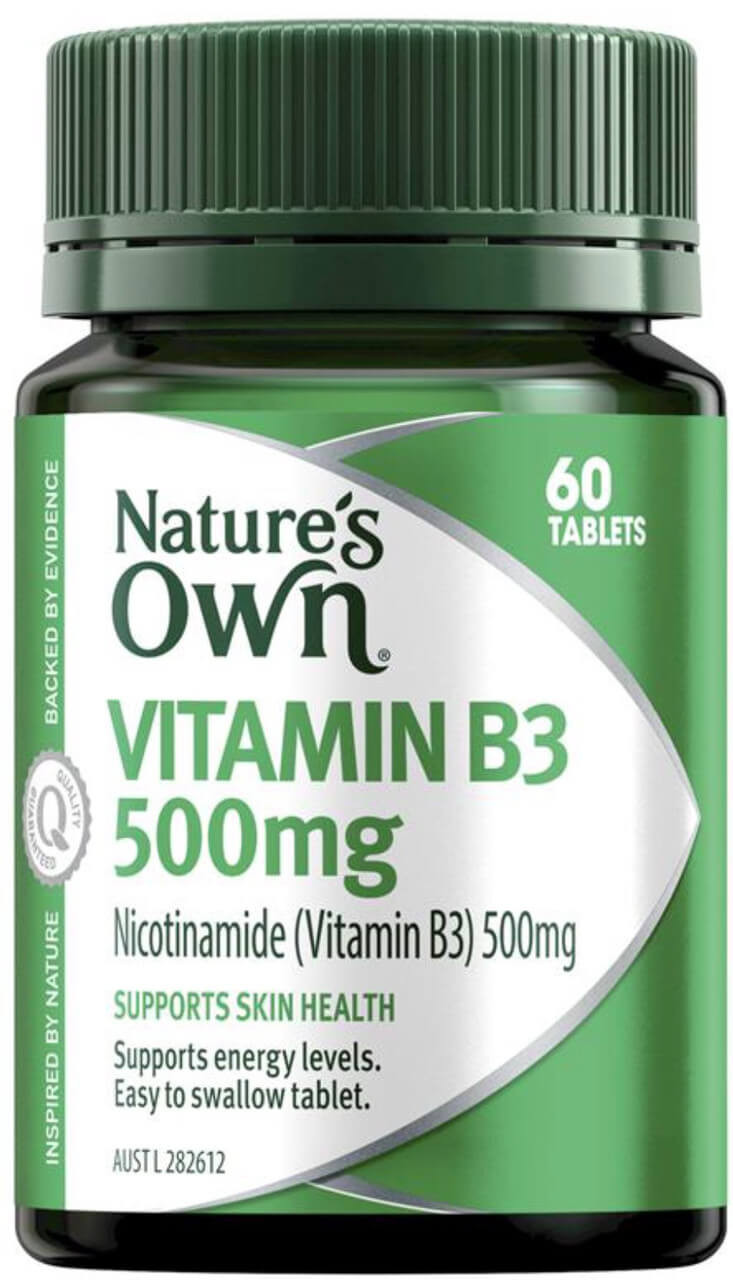 Nature's Own Vitamin B3 500mg 60 Tabs - Free Shipping