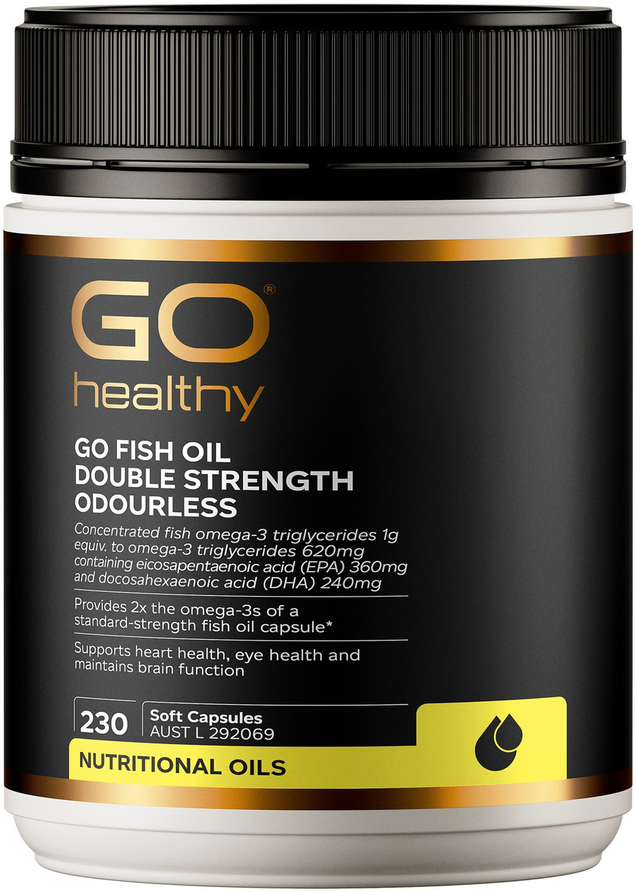 GO Healthy Fish Oil 2000mg Double Strength Odourless 230 Caps - Free ...