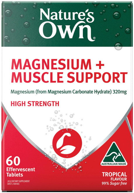 Nature's Own Magnesium + Muscle Support High Strength 60 Effervescent ...