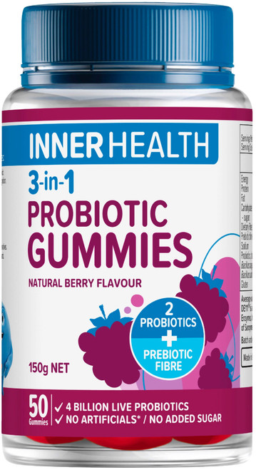 Inner Health 3-in-1 Probiotic 50 Gummies - Free Shipping
