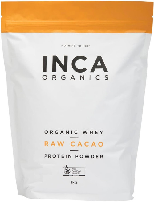 INCA Organics Organic Whey Raw Cacao Protein Superfood Powder 1kg ...