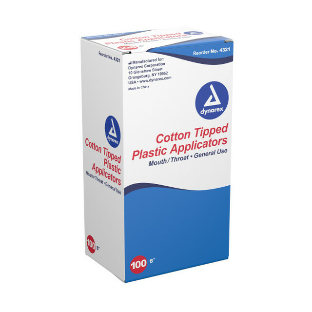 Dynarex Jumbo Tip Cotton Swab, 8 in., Plastic Shaft - AllSwabs