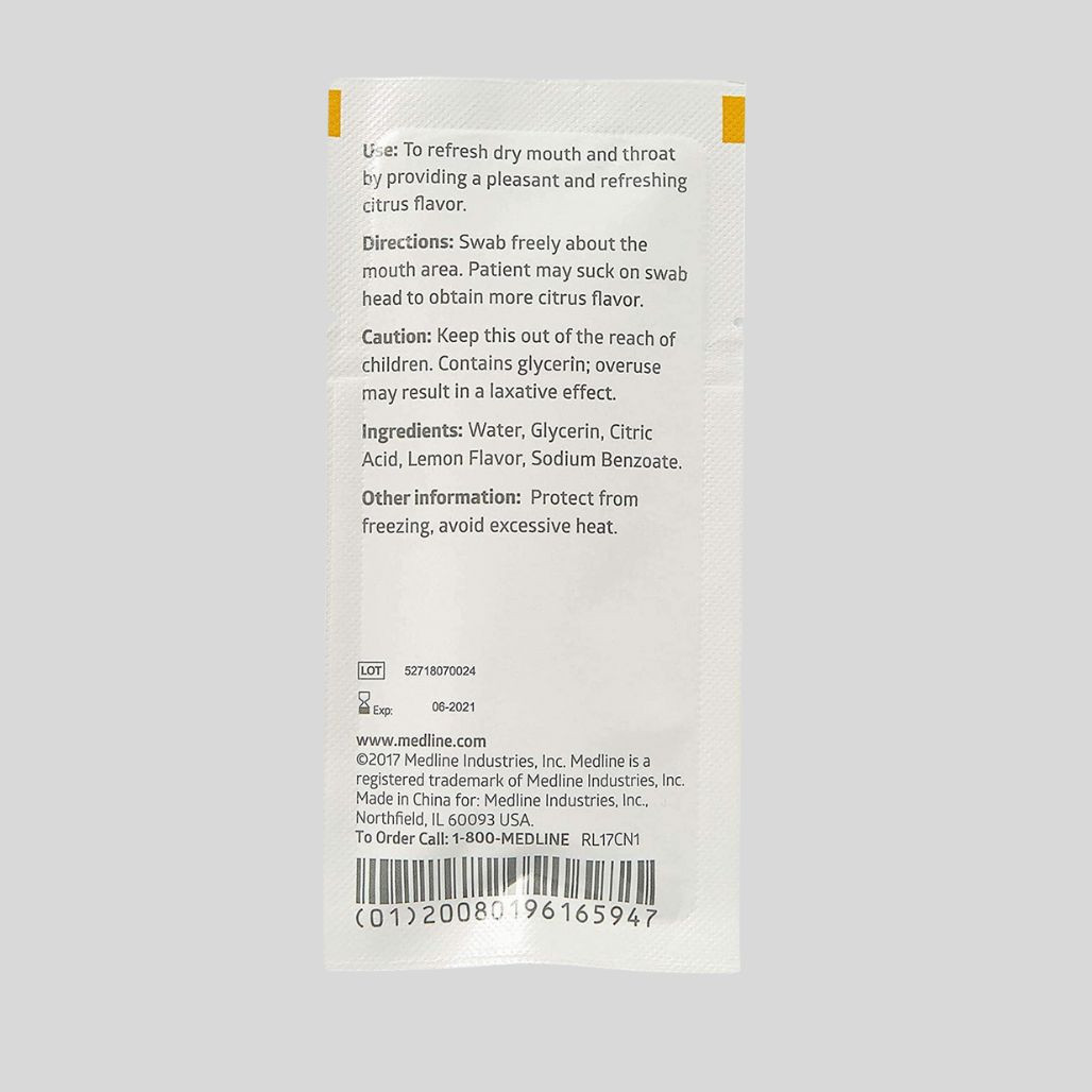 Medline Lemon Glycerin Swabsticks, 750 Count