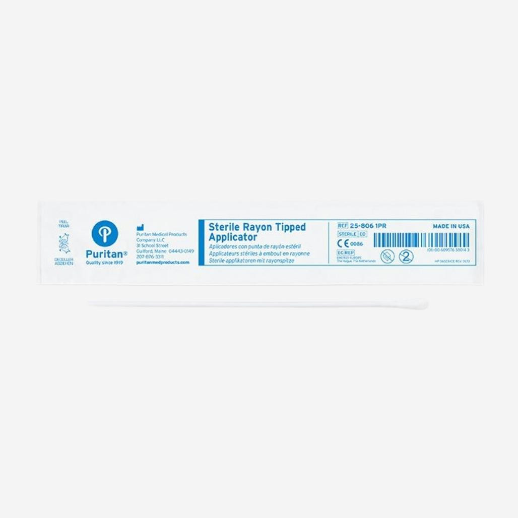 Puritan Sterile Rayon Swab, Regular Tip, 6 in., Polystyrene Shaft ...