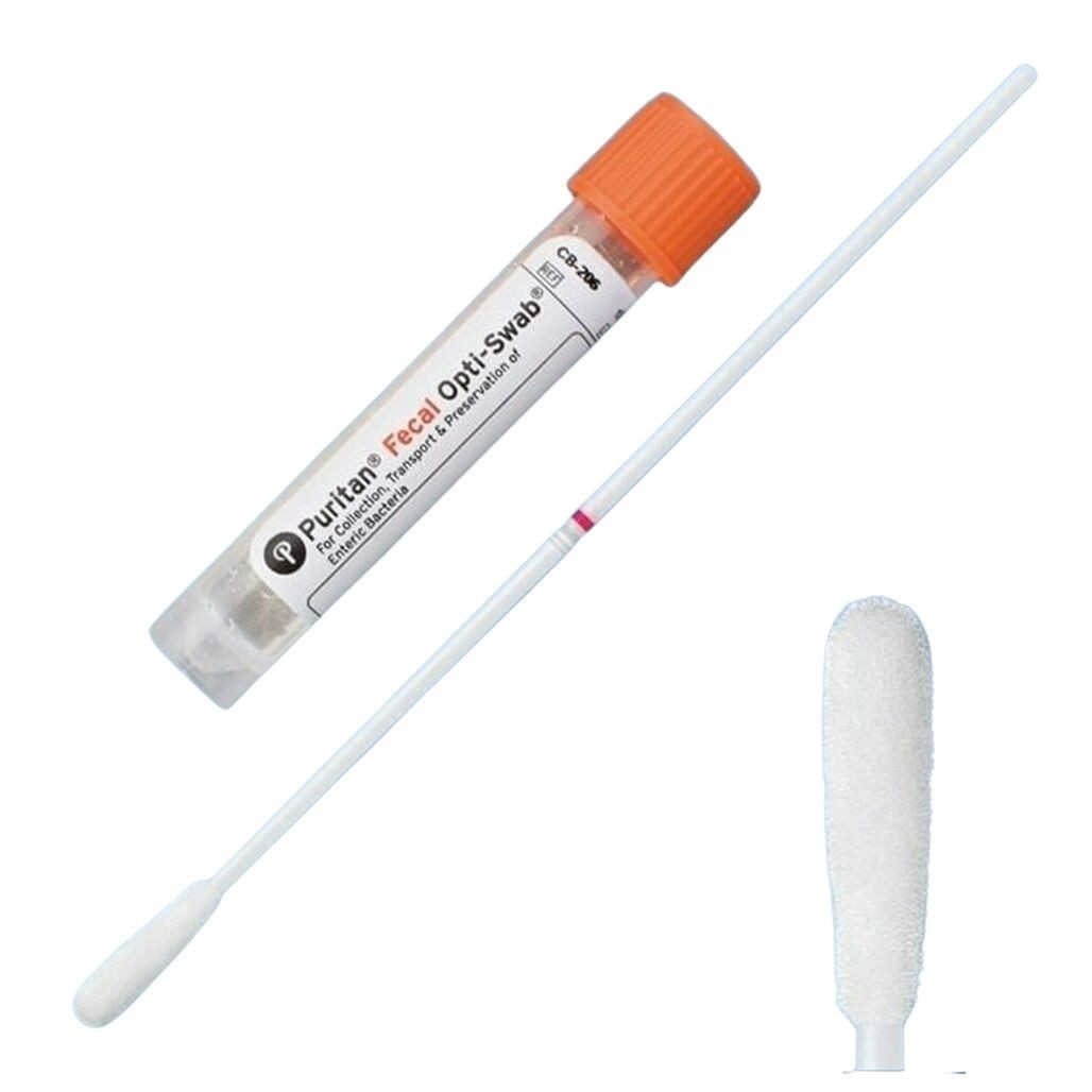 Puritan Fecal Opti-Swab Elongated Tip Swab, 2 ml Cary Blair Medium, 300 ...
