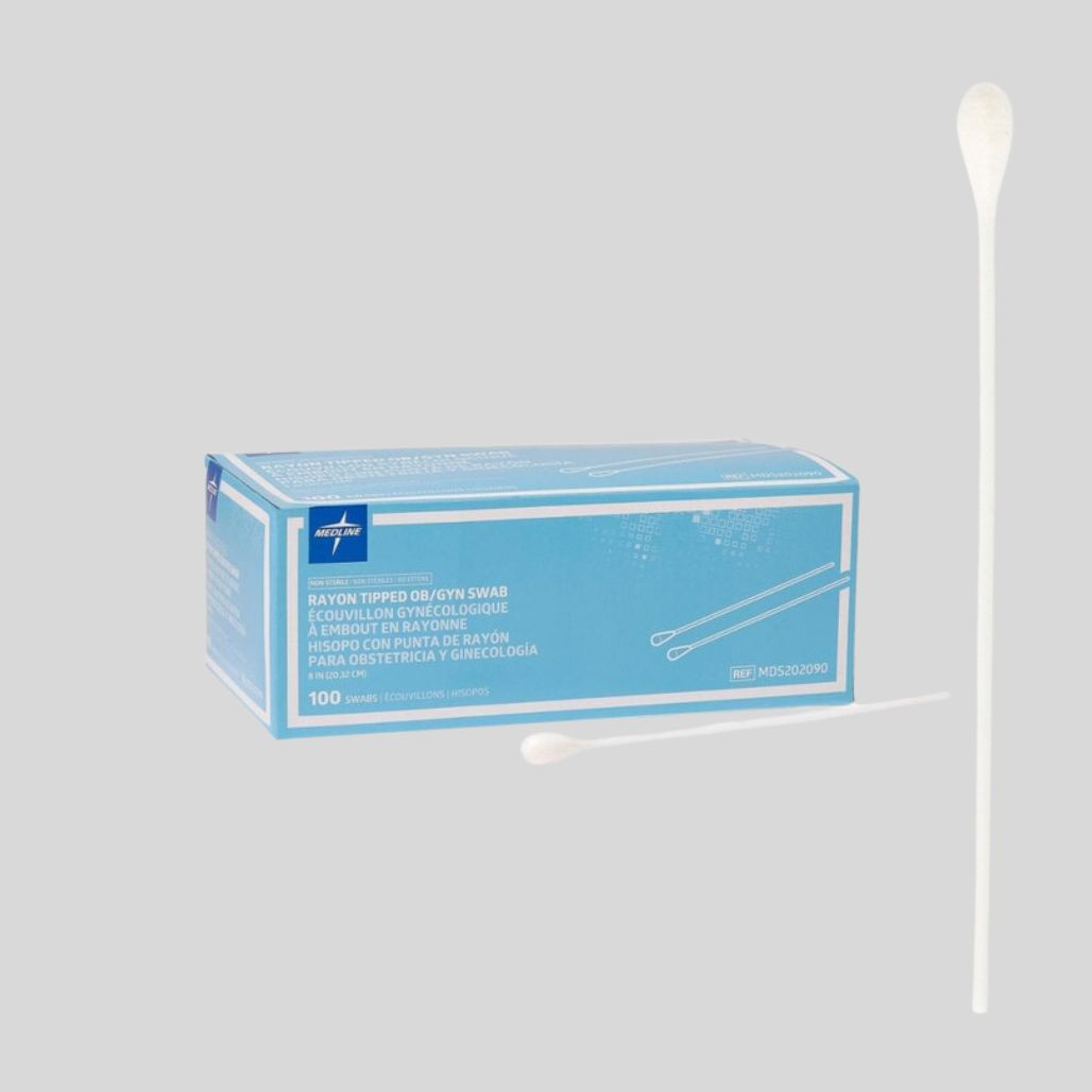Medline OB/GYN Non-Sterile Jumbo Tip Rayon Swabs