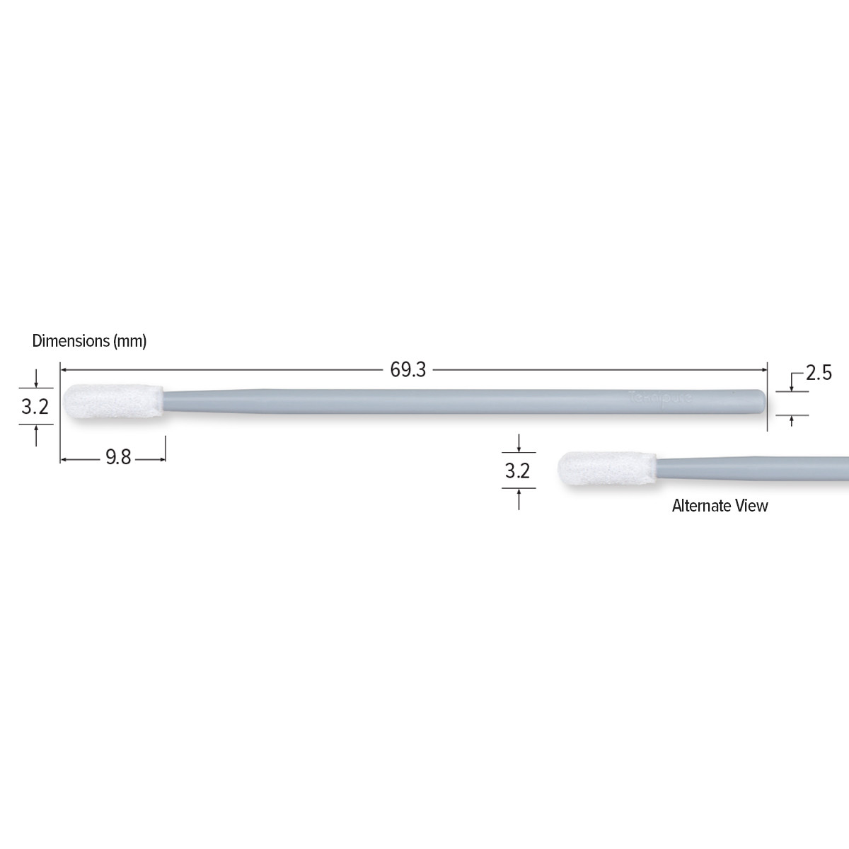Tekniswab 3" Small Tip Foam ESD Cleanroom Swab