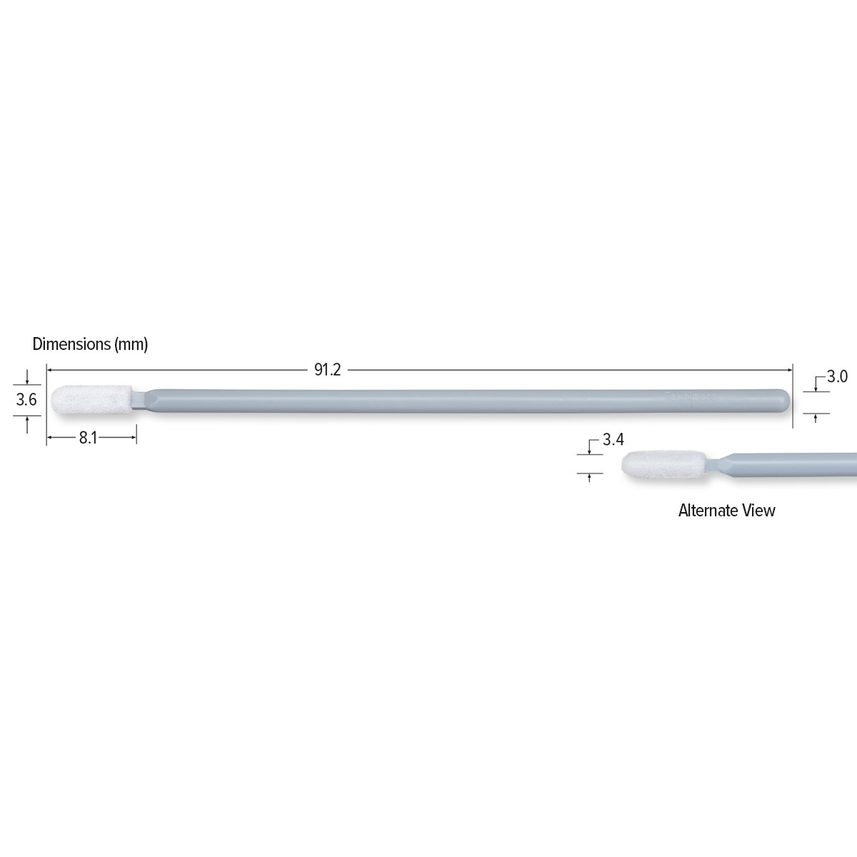 Tekniswab 3.6" Small Tip Foam ESD Cleanroom Swab