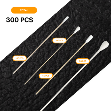 Puritan Cotton Swab Bundle, 4 Tip Sizes (300 Swabs)