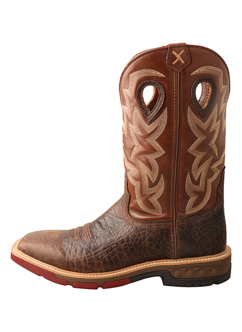 Twisted X Mens 12″ Alloy Toe Western Work Boot With Cellstretch® Mxbaw02
