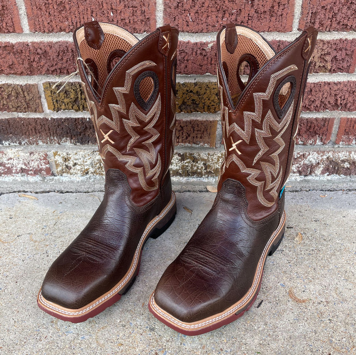 Twisted X Mens 12″ Alloy Toe Western Work Boot With Cellstretch® Mxbaw02