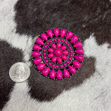 Hot Pink Flower Cluster Pin - Stockyard Style