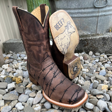 Tin Haul Men's Don't Fence Me In Butcher Shop Square Toe Boots 14-020 ...