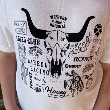 Hooey Girl's White Rodeo Graphic Tee - Stockyard Style