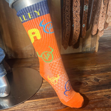 Cactus Alley Moo Cactus Orange Performance Socks LC12-12170 - Stockyard ...
