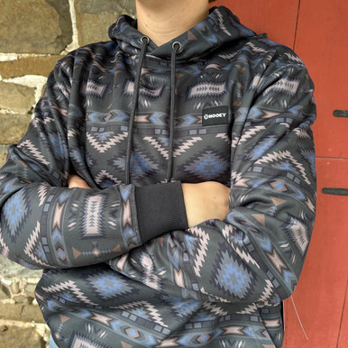 Hooey Men's Legendary Phantom Black & Multi Aztec Pattern Hoodie ...