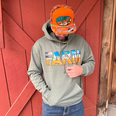 FARM with Wheat Field Inlay Green Hoodie - Stockyard Style