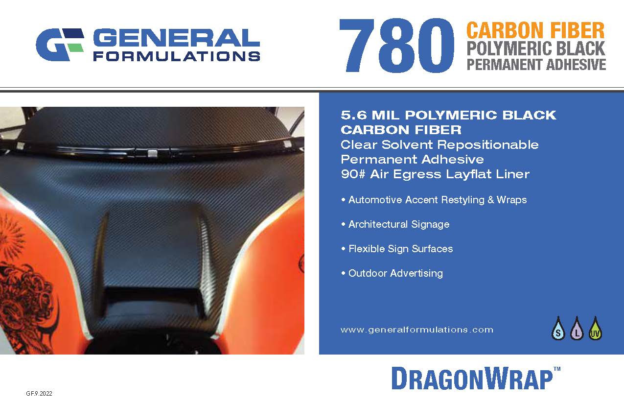 GF 780 Dragon Wrap - 5.6 mil Black Carbon Fiber Textured Vinyl