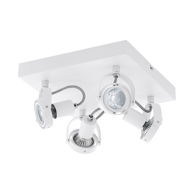 Eglo Novorio 1 4lt Square GU10 LED Spotlight White - Galaxy Lighting & Fans