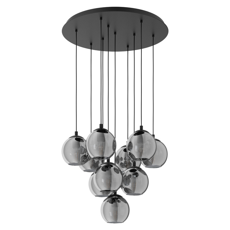 Eglo Ariscani 10lt Black & Vaporised Glass Hanging Pendant - Galaxy ...