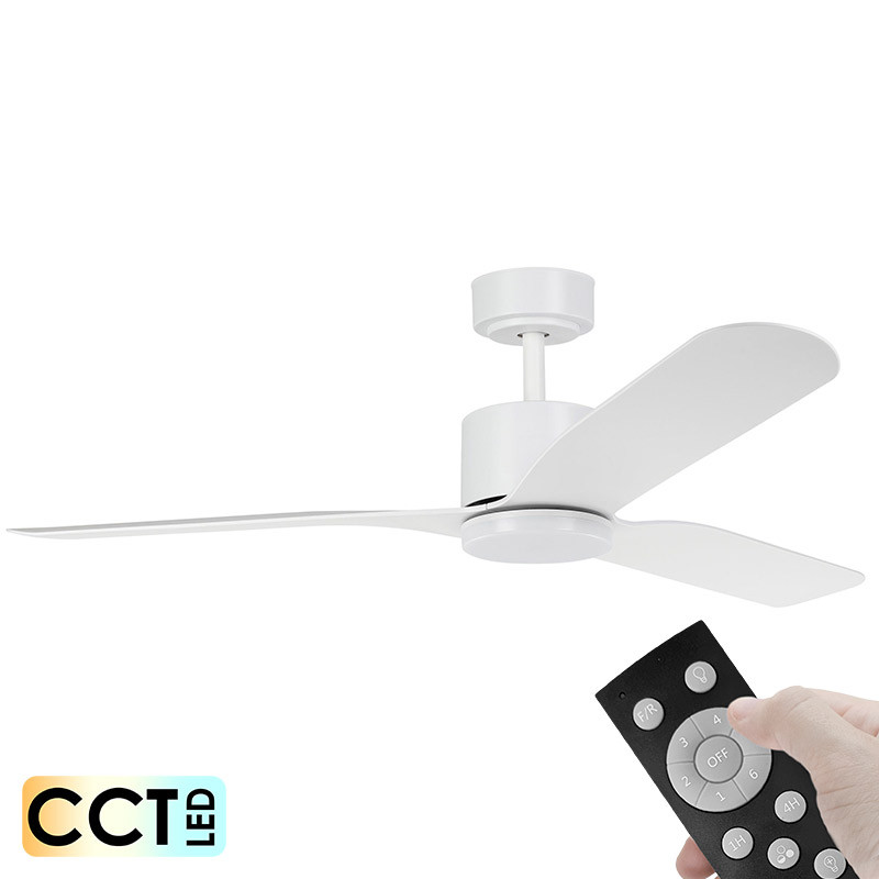 Eglo Iluka DC Motor 132cm White LED Light & Remote Ceiling Fan - Galaxy ...