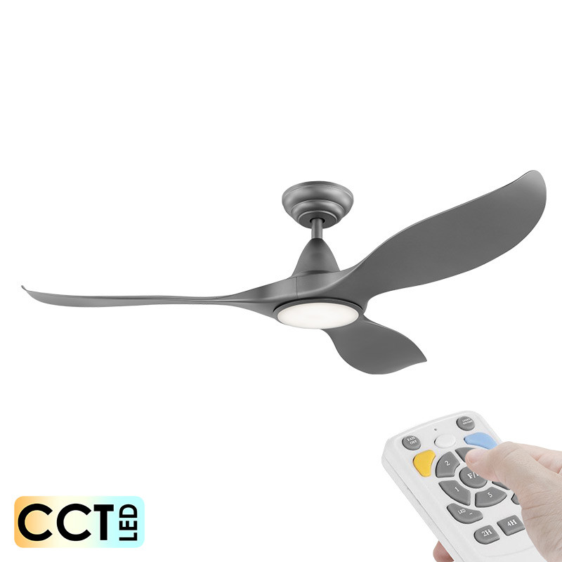 Eglo Noosa DC Motor 132cm Titanium LED Light & Remote Ceiling Fan ...